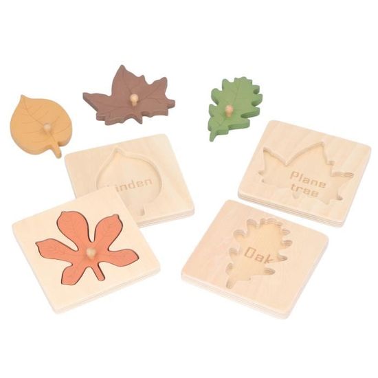 TMISHION puzzles de feuille de bois 4 pièces feuilles de puzzle en bois ...