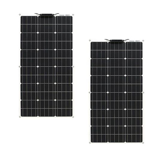 200W 12V Panneau Solaire Souple 2x100W Monocristallin Module Solaire Flexible Photovoltaïque ...
