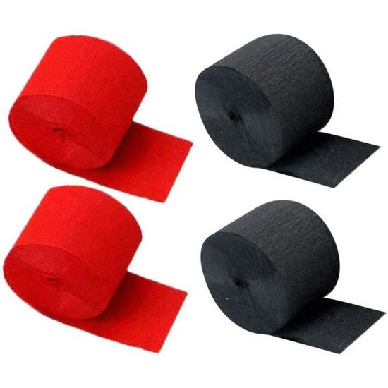 ZYOOO Serpentin en Papier Crépon Rouge et Noir pour Fête Anniversaire ...