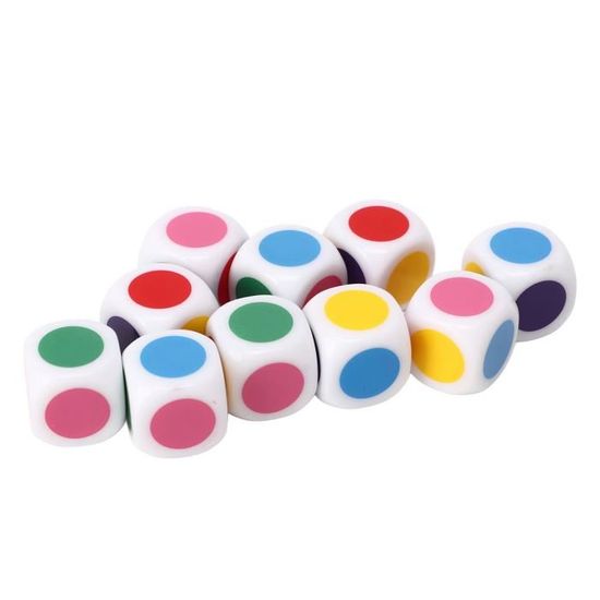 FYDUN 20Pcs Color Dot Dice Enseignement Jeu de Société Multicolore ...