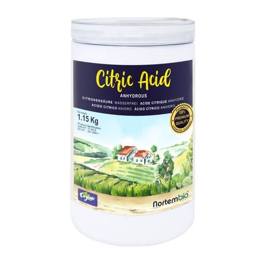 Nortembio Acide Citrique 1,15 Kg. Poudre Anhydre, 100% Pure. pour la ...