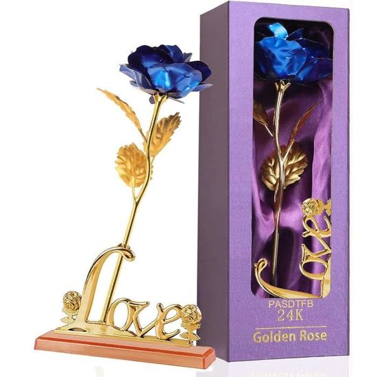 24K Or Rose Eternelle Coffret Cadeau Femme Rose Galaxy Fleur De Rose En ...