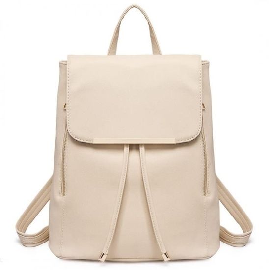Sac à dos - Femme - Élégant - Simili cuir - Beige - 29x15x35 cm Beige ...