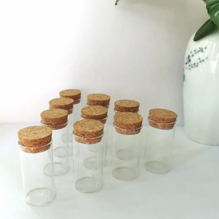 Vase - soliflore,Tubes à essai en verre transparent avec bouchons en ...