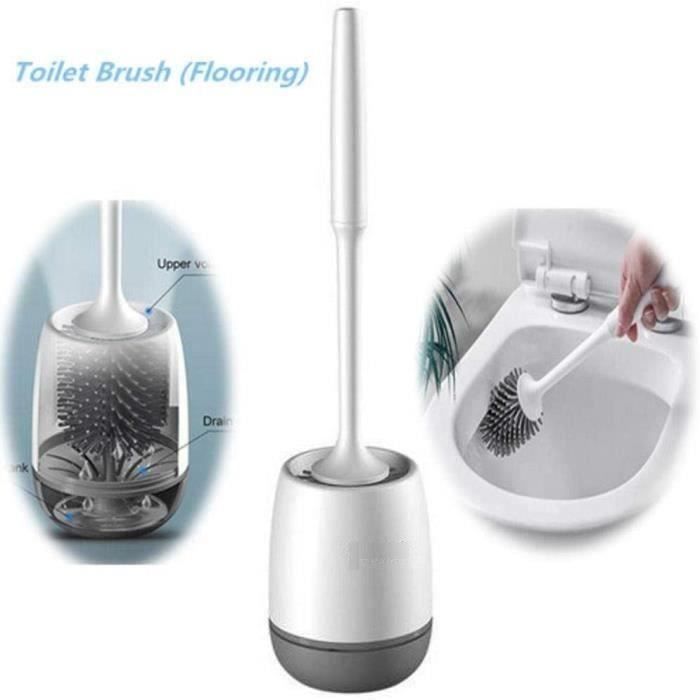 Brosse de toilette Brosse WC en Silicone Antibactérienne balayette WC ...