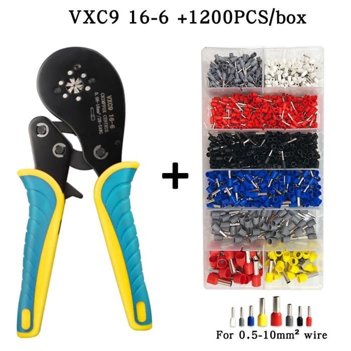 Pince outil,Pince à sertir virole professionnelle, 0.08 – 16 mm², Kit d'outils de sertissage ...