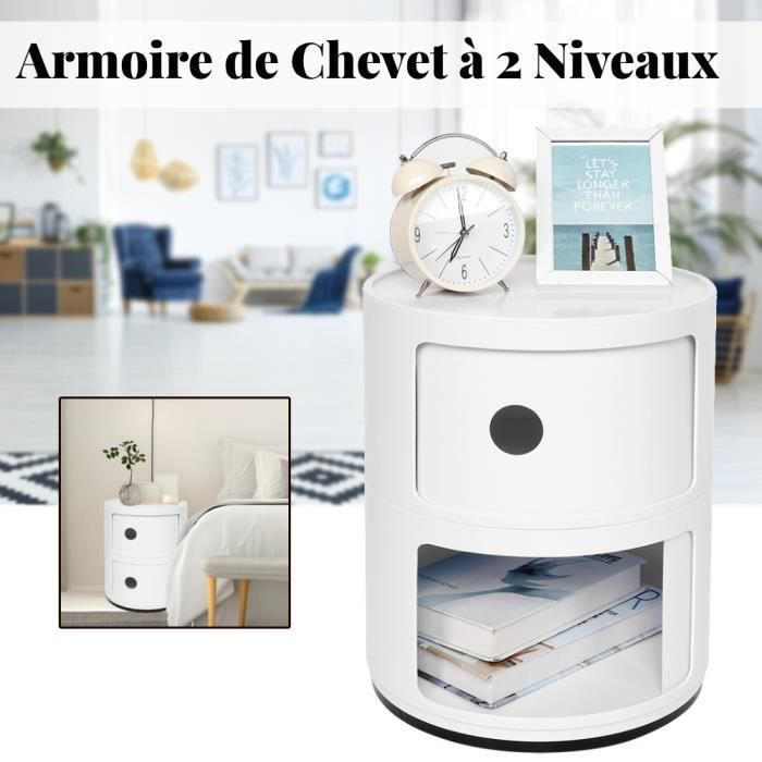 Ashata meuble de rangement Unité de rangement ronde multifonctionnelle ...