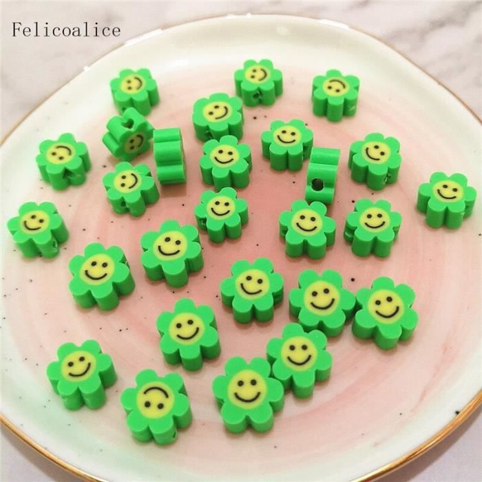 Perles à repasser,20 pièces Smiley visage polymère argile forme ...