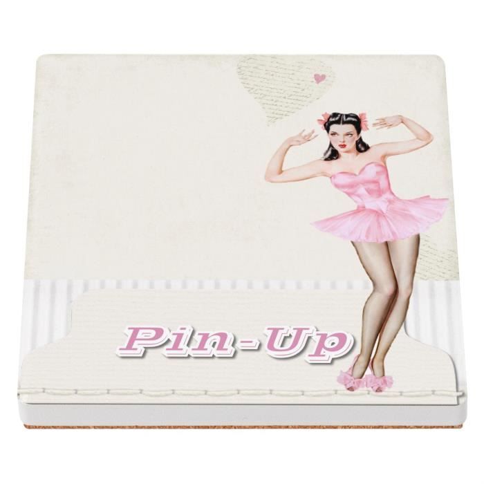 Sous Verre Céramique (1 unité) Pin Up Rose Rétro Original Vintage ...