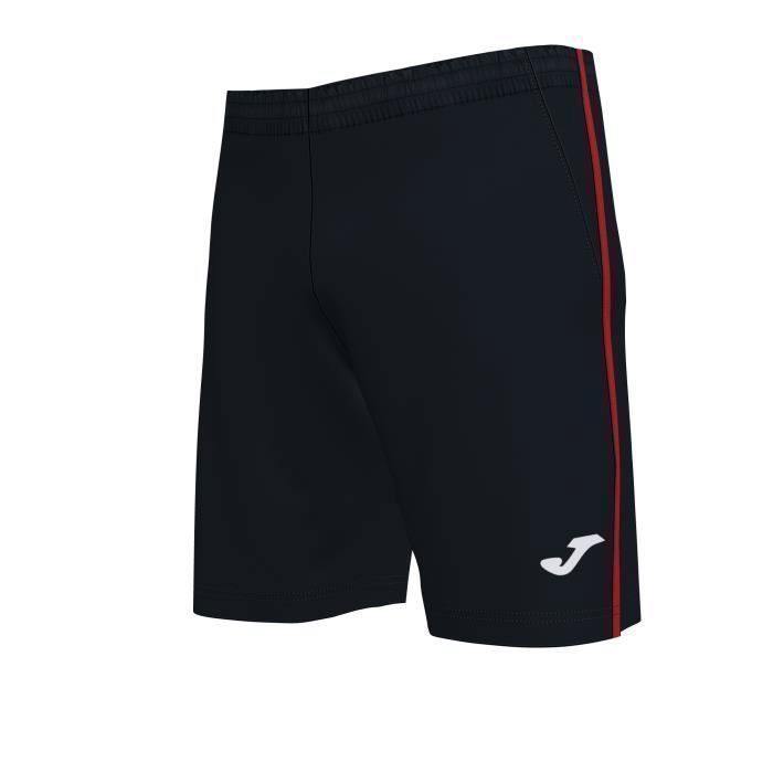 Short - JOMA - Open III - Noir/Rouge - 8/10 ans - 100% Polyester - Poches et ceinture réglable ...