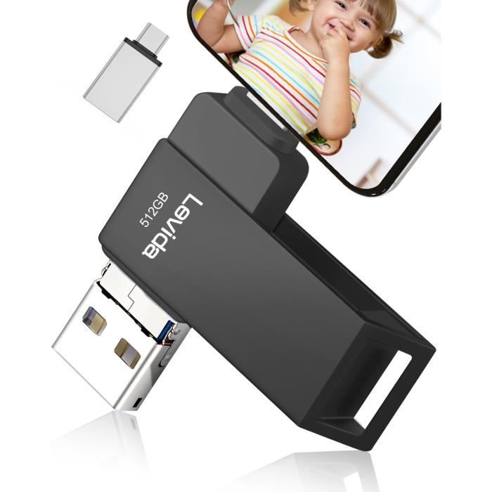 Cle Usb 512Go Pour Phone, Clé Usb C Porte, Clé Photo,Extension De Cle Mémoire Externe Pour ...