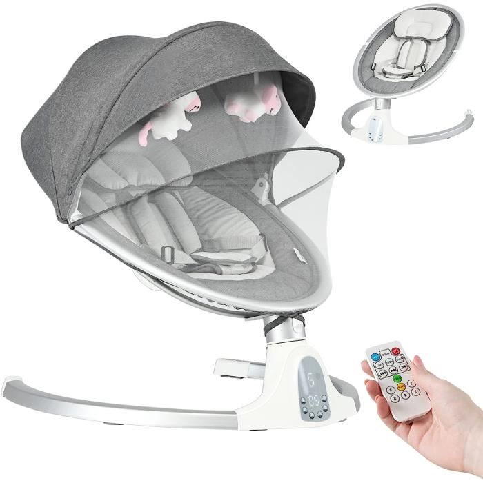 LIFEZEAL Balancelle Bebe Electrique, Transat Bebe 0-6 Mois, Balancelle ...