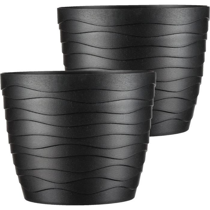 Pot De Fleurs, Pot De Plantes En Plastique, Lot De 2, Forme Ronde ...