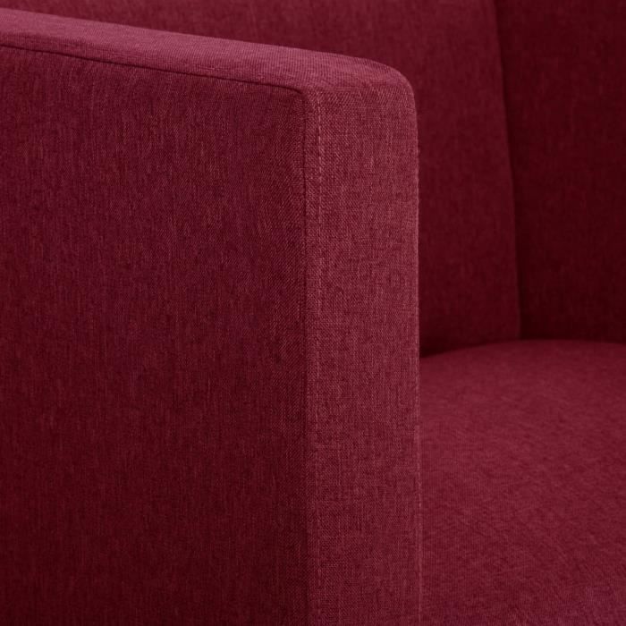 Fauteuil cube Rouge bordeaux Tissu MEN - Cdiscount Maison