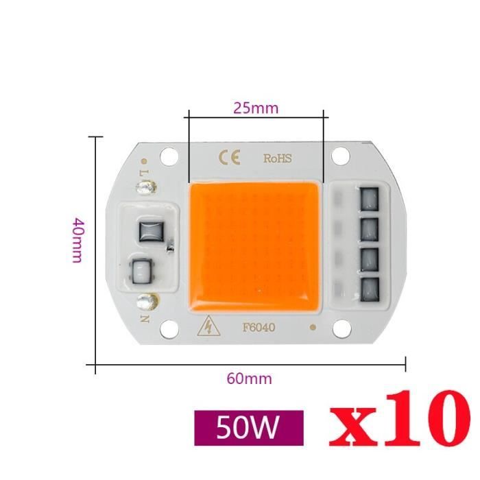 LAMPE DE CULTURE,50W-220V--Phytolampe LED à puce COB, 10-20-30-50W, 110-220V, spectre complet ...