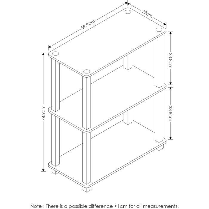 Turn Présentoir D'Étagères Polyvalent Compact À 3 Niveaux Avec Tube ...