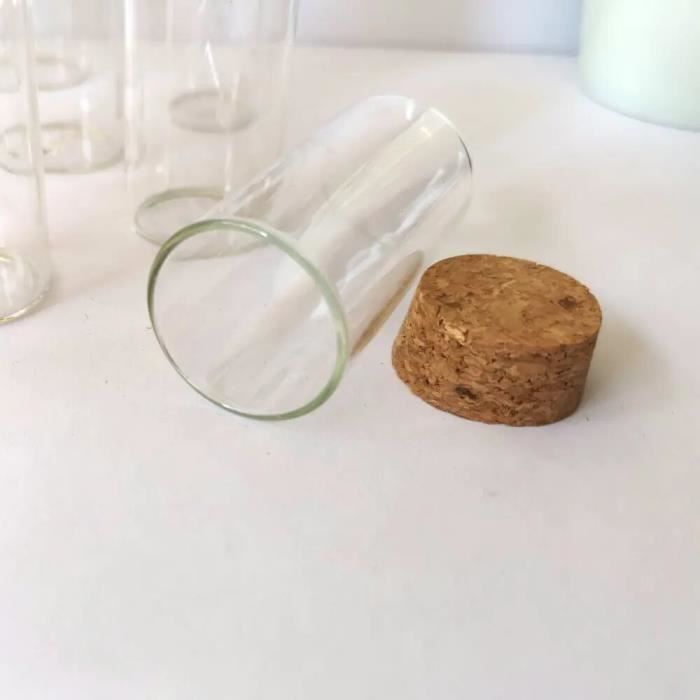 Vase - soliflore,Tubes à essai en verre transparent avec bouchons en ...