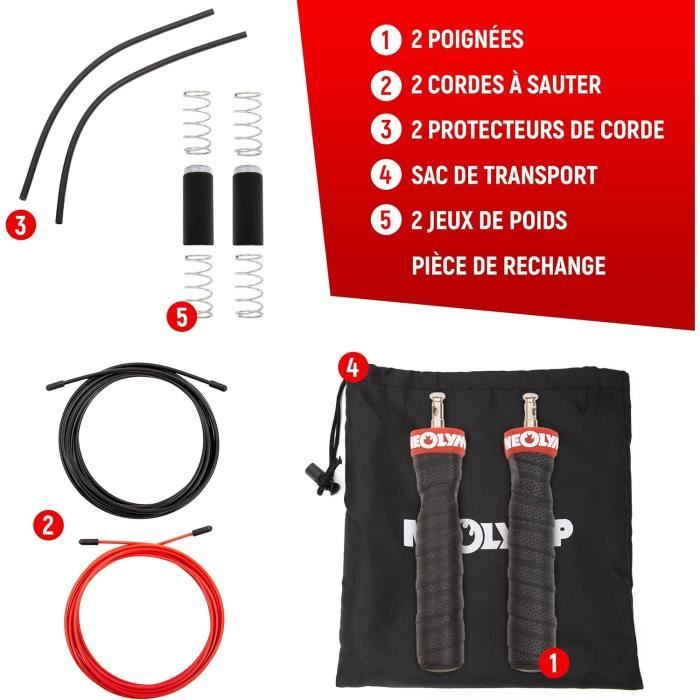 Corde A Sauter Sport Avec Roulement À Billes Professionnel Et Poignées ...