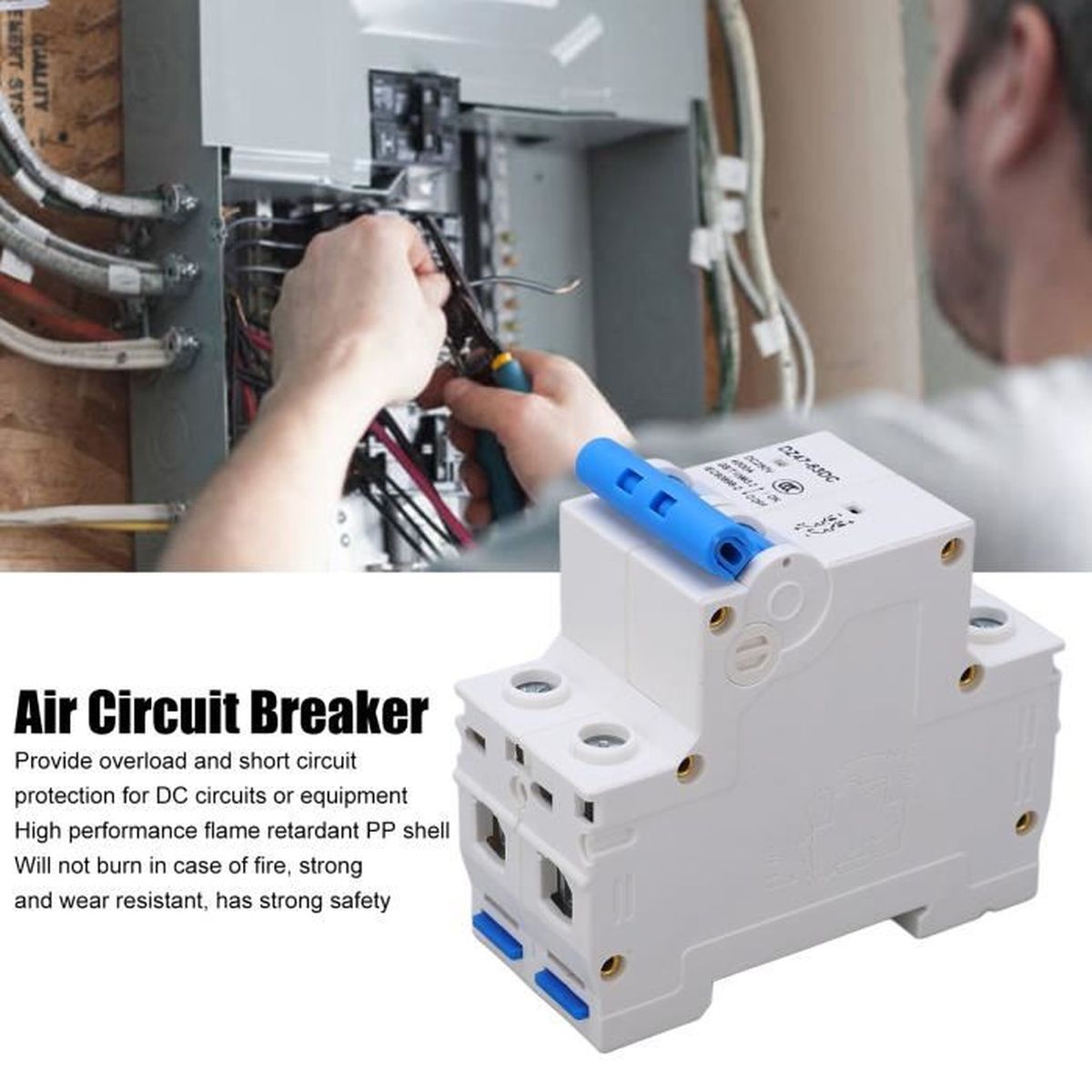 CET - Disjoncteur CC PV Disjoncteur cc photovoltaïque 2P 4KA capacité de segmentation ignifuge ...