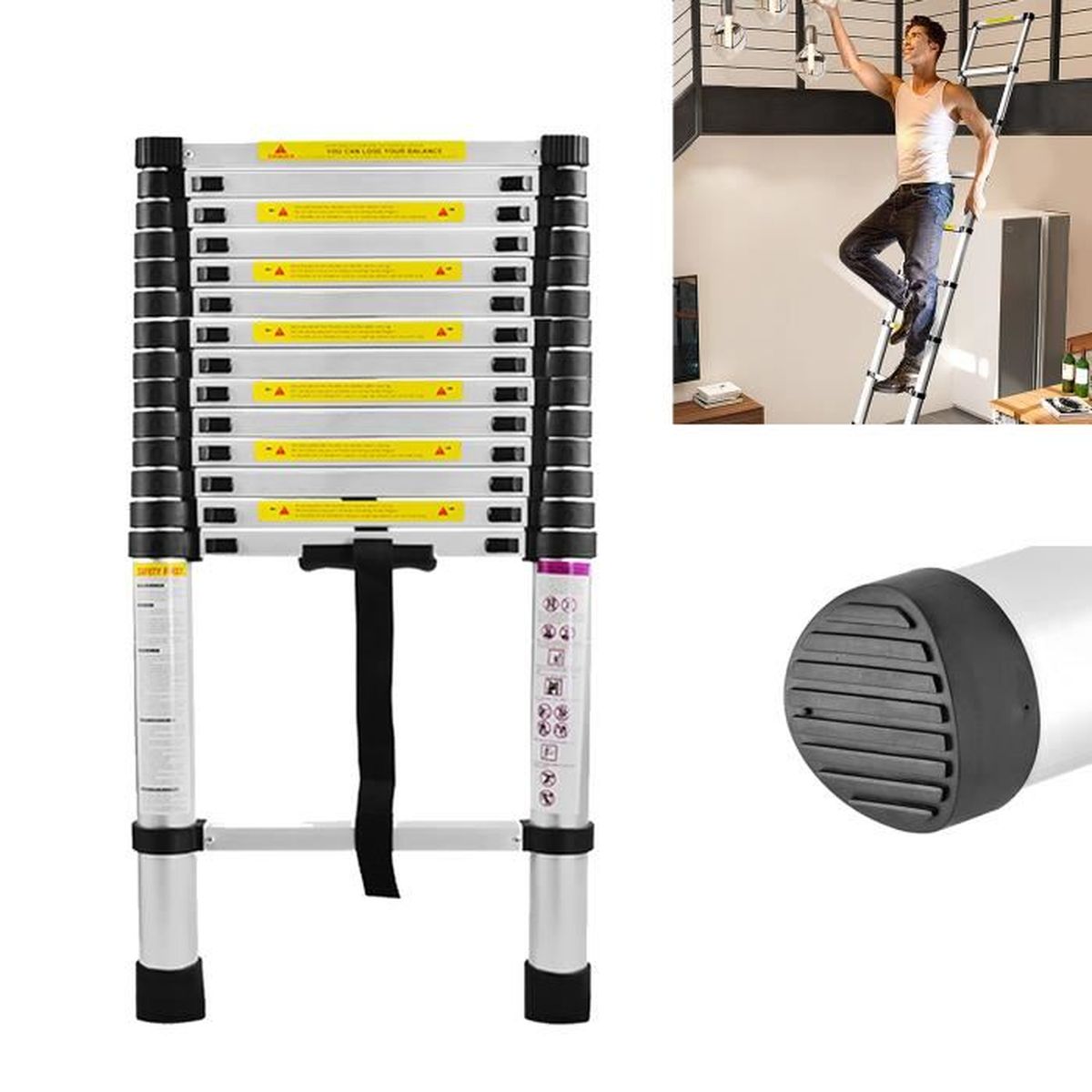 YRHOME Échelle Télescopique de 4.4M Échelle Multifonction Échelle ... YRHOME Échelle Télescopique de 4.4M Échelle Multifonction Échelle ...
