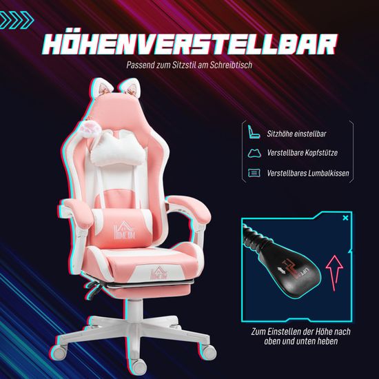 Chaise de jeu chaise de jeu ergonomique avec soutien lombaire, repose ...