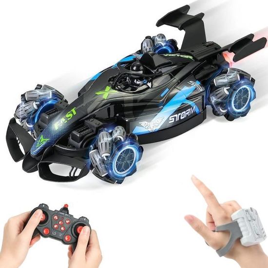 Voiture Télécommandée Tout-terrain RC 2,4 GHz 4WD avec pulvérisation et LED pour enfants de 6 à ...