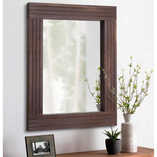 Miroirs Pour Le Mur Miroir Rectangulaire Rustique Avec Cadre En Bois ...