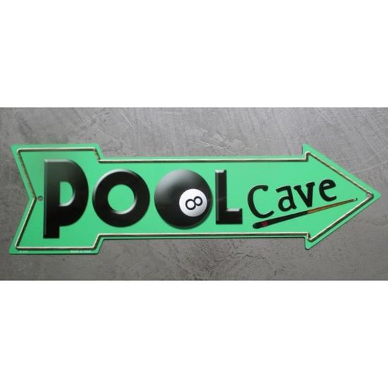 Plaque publicitaire - Décoration murale - 8 ball pool - Métal - 44x13 ...