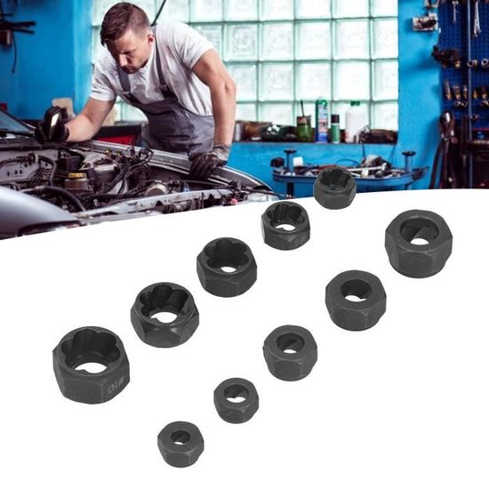 Cikonielf Extracteur d'écrous 10 en 1 en acier allié chromé vanadium avec boîte de rangement ...