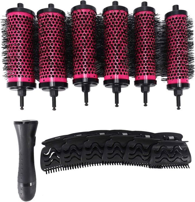 Noir 6Pcs Brosse à Cheveux Rondes écologiques pour Femme, Healthy Hair ...