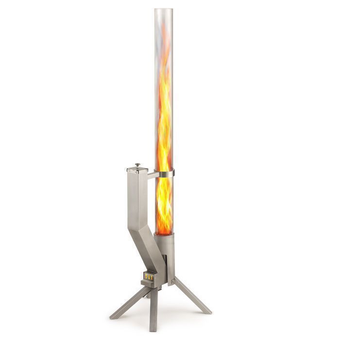 Tube de feu - GARDENFLARE - argent - Colonne inox 1300×350 mm ...