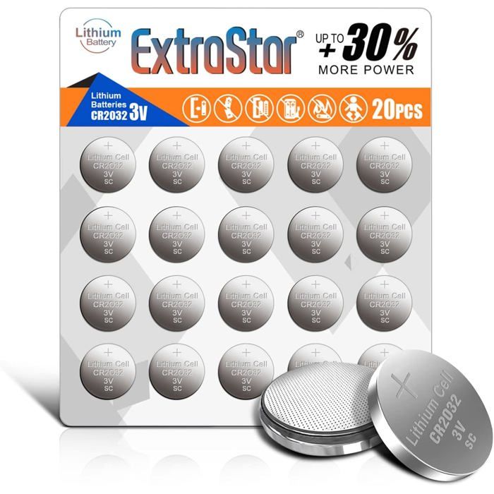 Pile CR2032 Lot de 20 Piles Haute Performance Bouton au Lithium 3V Non ...