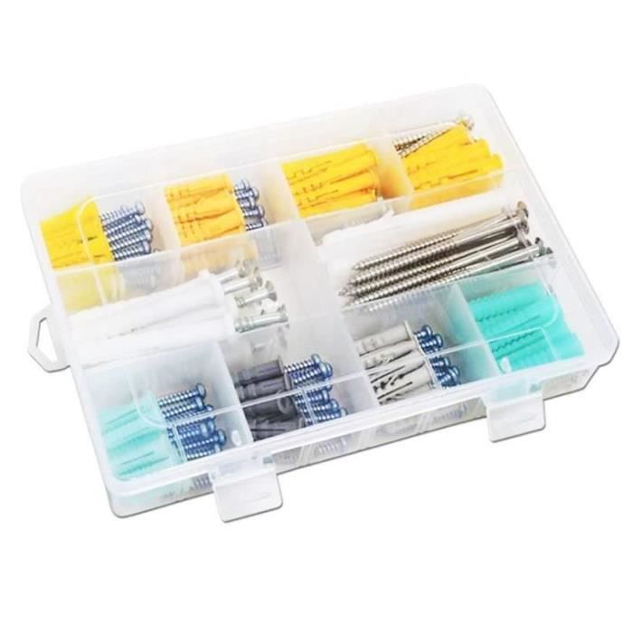 200 Pièces Cheville Beton Vis Inox,Universal Kit Vis Et Chevilles ...