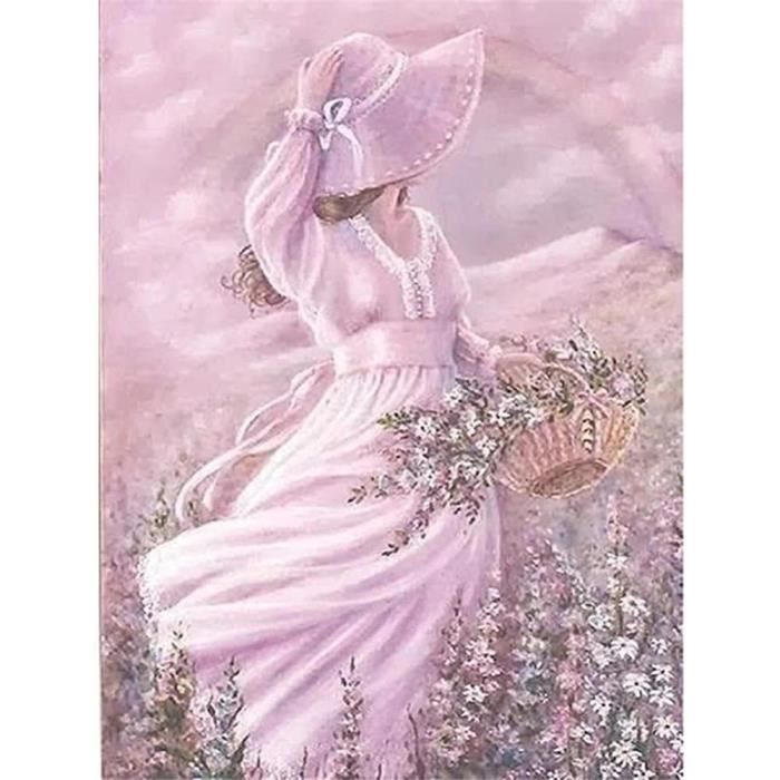 5D Diamond Painting Fée Rose,Adultes-Enfants Diy Peinture Diamant Kit ...