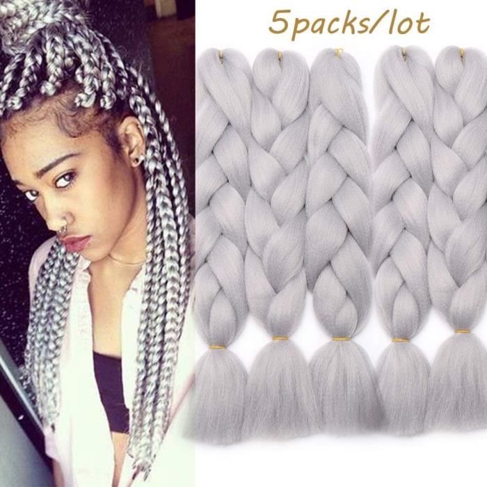 5 Pièces Mèche Tresse Africaine Hair Braid 500G[100G-Pièce] Extension ...