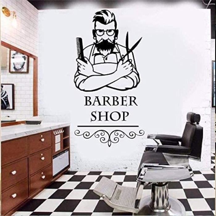 DIY Barber Shop Autocollant Décor Auto-Adhésif Vinyle Étanche Mur Art ...