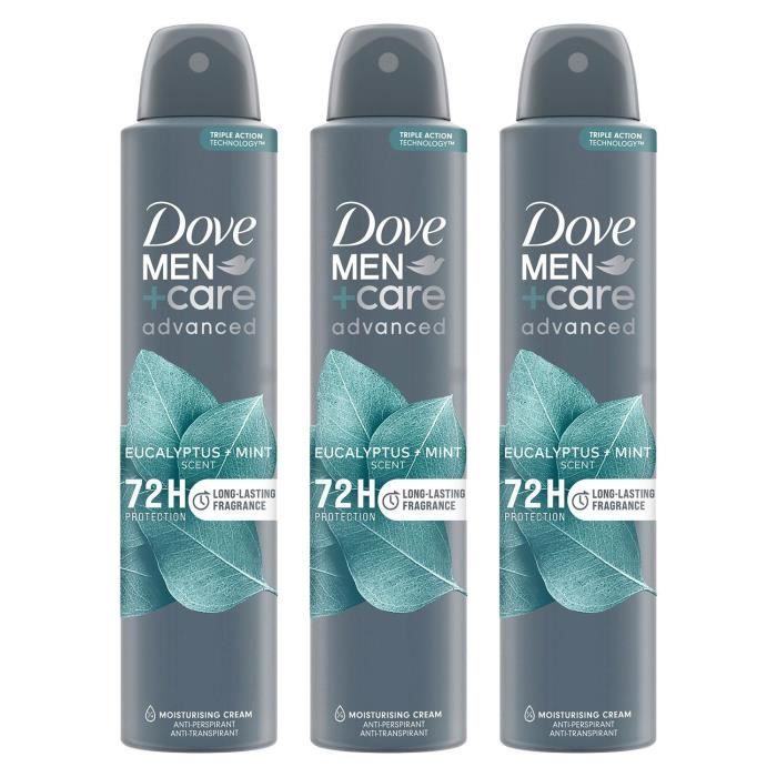 Dove Men+Care Advanced AntiPerspirant Deodorant Spray Eucalyptus + Mint, 3x200ml - Cdiscount Au ...