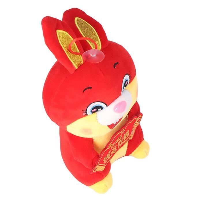 Jouet en peluche de lapin Lapin en peluche, nouvel an chinois, mignon, doux et confortable ...