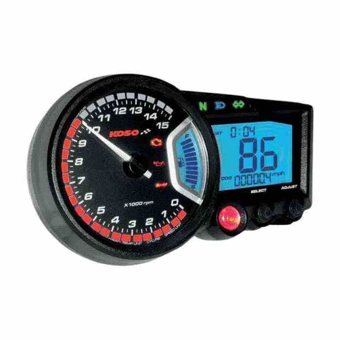 TABLEAU DE BORD COMPTEUR / COMPTE TOUR DIGITAL KOSO RX2N / BA010100 ...