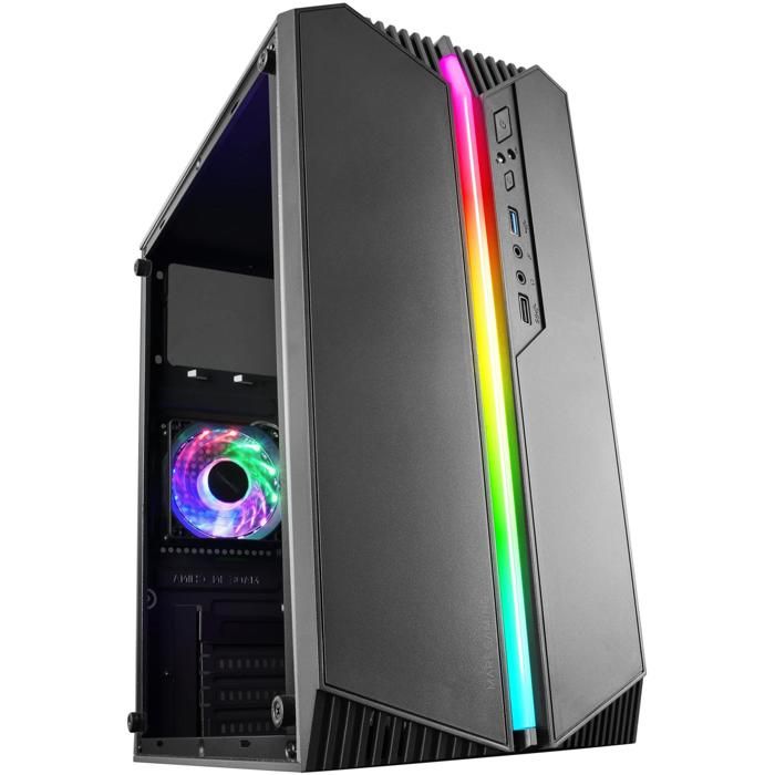 Boîtier ATX - Mars Gaming - MC-S1 - Noir - Verre trempé - ARGB ...