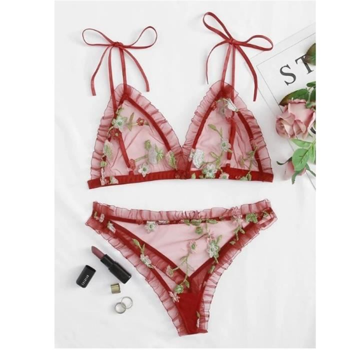 Ensemble de Brassiere et String Tanga Pour Femme de de bretelles d'arc ...