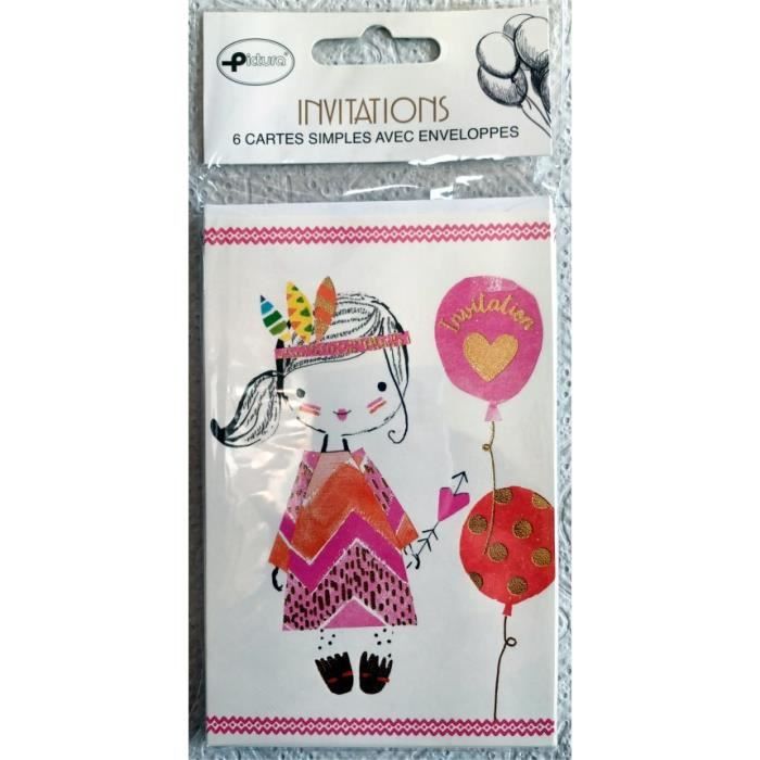 Invitation Anniversaire - Non spécifié - Fille - 6 Cartes Simples ...