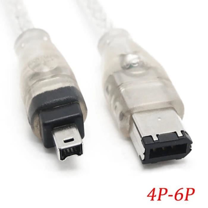 Câble de données Firewire USB vers 4P 6P vers 1394,câble de connexion IEEE 1394 pour caméscope ...