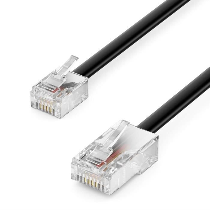 15M Câble Téléphonique Rj11 Vers Rj45 Câble Modulaire Câble Plat Prise ...
