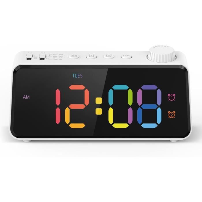 Radio Réveil Numérique Pour La Chambre,Alarme Double Jour De La Semaine ...