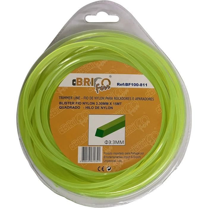 Bricoferr BF 100-811 (fil pour débroussailleuse 3,3 mm x 15 m carré)275 ...
