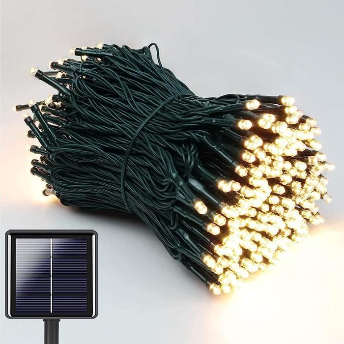 Guirlande Lumineuse Exterieure Solaire 20M 200 Led Guirlande Solaire Etanche, 8 Modes D ...