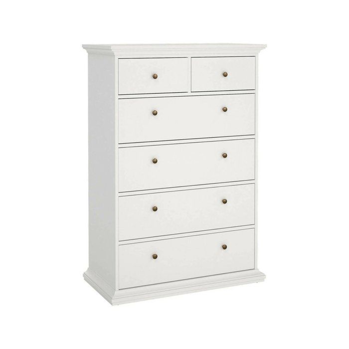 Commode Gaetana Dmora, en bois noble blanc 48.5x96.2x139.48h cm ...