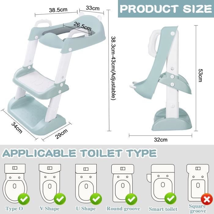MUOIVG Réducteur Toilette Enfant avec Escalier, WC Enfant, Siège de ...