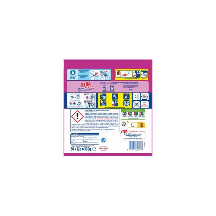 X-TRA Lot de 3 Lessives Trio-Capsule Total Déo Fraîcheur+ Fleuri x30 ...